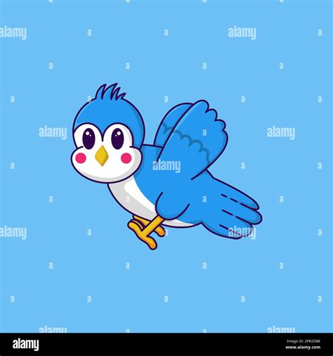 Cute Cartoon Blue Bird Stock Vector Image And Art Alamy