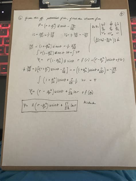 Hw Help Potential Flow And Stream Function With Circulation I Am Just