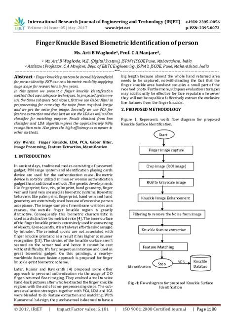 Pdf Finger Knuckle Based Biometric Identification Of Person
