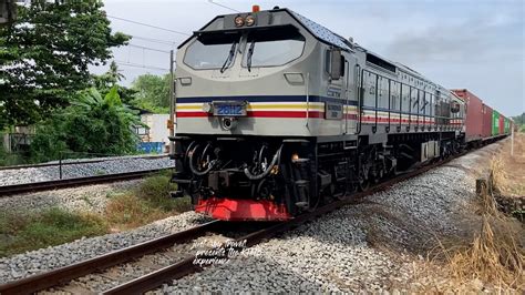 Ktmb Class 26112 Tanjung Piandang Locomotive With Container Wagons