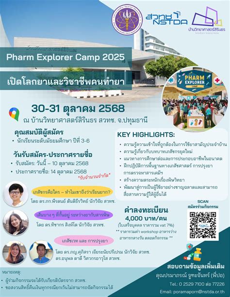 เปิดรับส บ้านวิทยาศาสตร์สิรินธร Sirindhorn Science Home Facebook