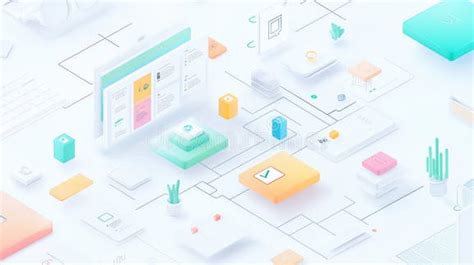 Embracing Work Safety And Compliance With Colorful Geometric Shapes On A Clean White Background