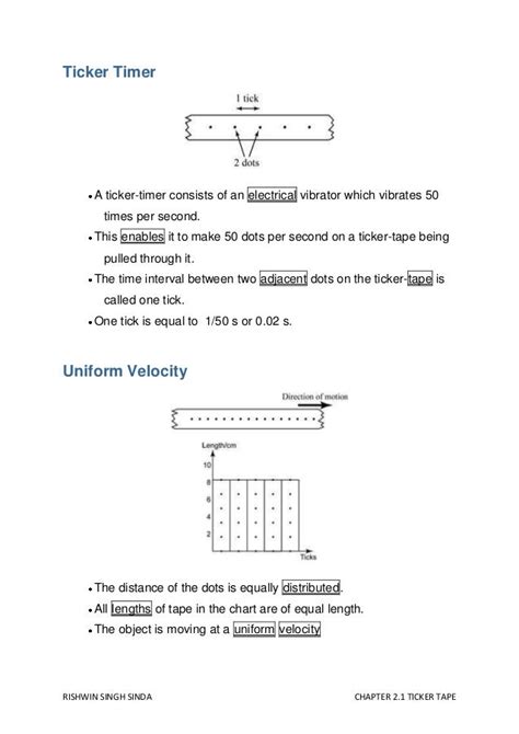 Chapter 2 1 Ticker Timer Notes