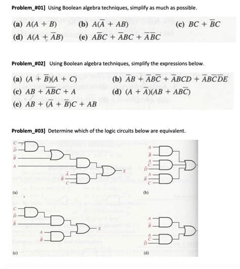solved problem 01] using boolean algebra techniques