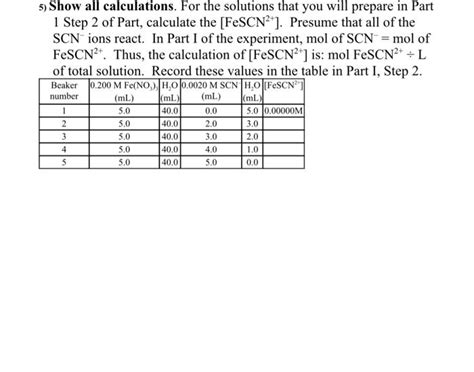 Solved 5 Show All Calculations For The Solutions That You Chegg Com