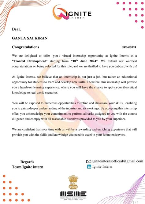 Sai Kiran Ganta On Linkedin Internship Frontenddevelopment Nyignite
