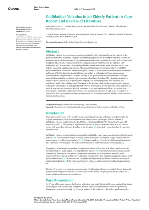 Pdf Gallbladder Volvulus In An Elderly Patient A Case Report And Review Of Literature
