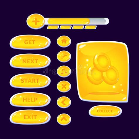 Buttons Set Vector Gui Asset Collection For Game And App Stock Vector