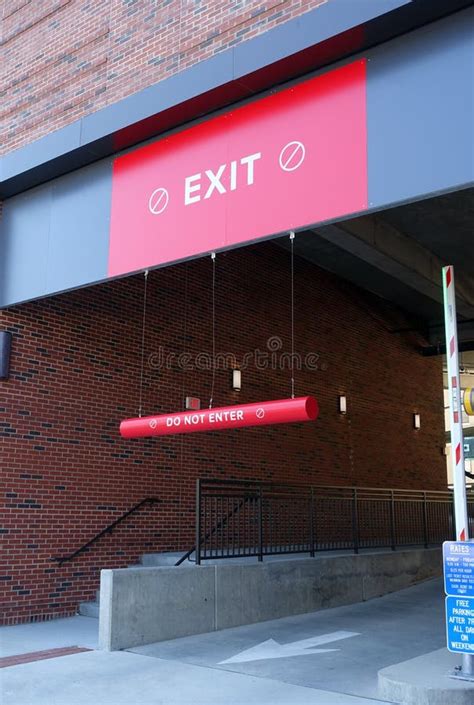 Parking Garage Exit Lift Gate And Signage Stock Image Image Of Travel Ticket 208162609