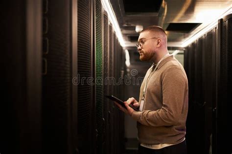 Monitoring Servers In Modern Data Center Environment Stock Image