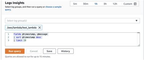 cloudwatch logs prepopulate default query and disable blank queries