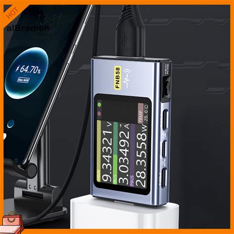 New Fnb58 Usb Voltmeter Ammeter Hd Compatible Large Screen Display