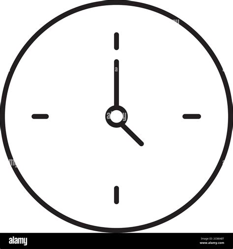 Analog Clock Icon Over White Background Line Style Vector Illustration Stock Vector Image