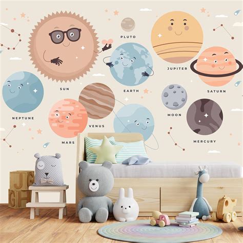 Pluto Tapet Fototapet Pentru Copii Spatiul Cosmic Planetele Si