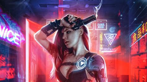 Cyberpunk Female Wallpapers Top Free Cyberpunk Female Backgrounds WallpaperAccess