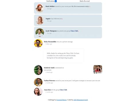Frontend Mentor Notification Page Using Html Css And A Little