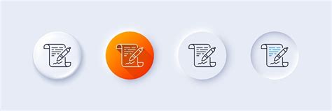 Agreement Document Line Icon Contract File Signature Sign Line Icons