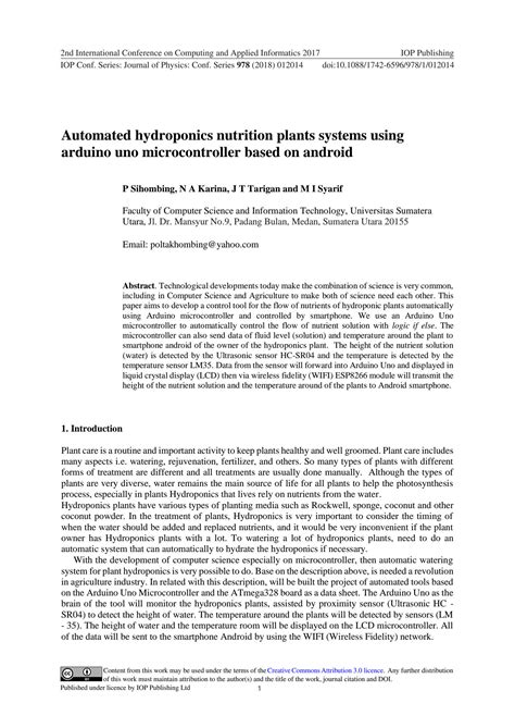 Solution Automated Hydroponics Nutrition Plants Systems Using Arduino