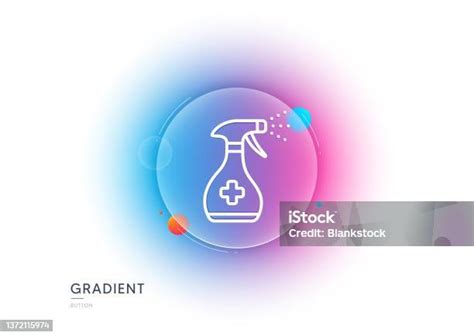 의료 청소 라인 아이콘 방부제 스프레이 기호 그라데이션 블러 버튼입니다 벡터 건강관리와 의술에 대한 스톡 벡터 아트 및 기타