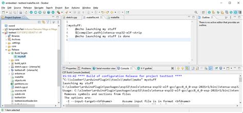 Feature Request Add Custom Makefile Steps Like Strip · Issue 1424 · Sloeberarduino Eclipse