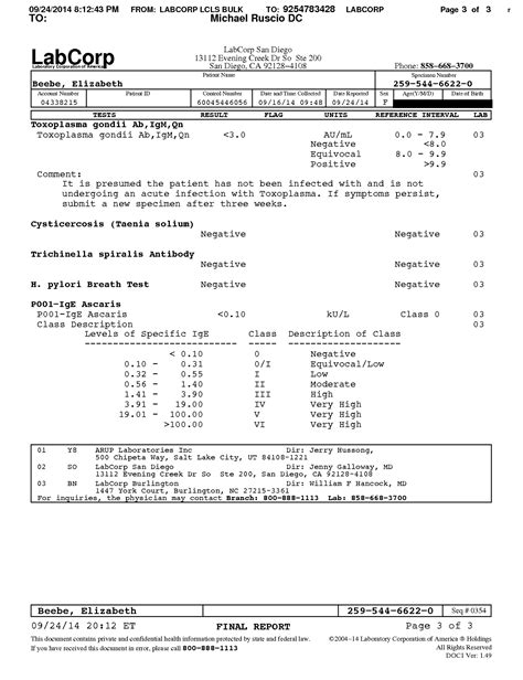 Labcorp List Of Tests Labcorp Test Results Lmni