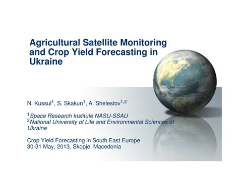 Pdf Agricultural Satellite Monitoring And Crop Yield Forecasting In