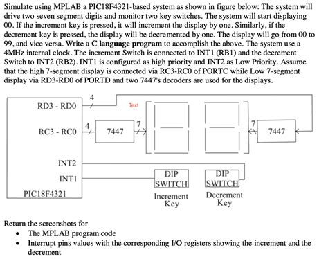 Solved Simulate Using Mplab A Pic18f4321 Based System As