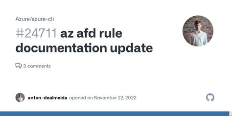 Az Afd Rule Documentation Update · Issue 24711 · Azureazure Cli · Github