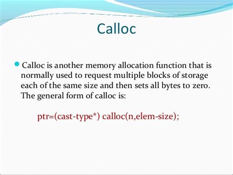 Memory Allocation In C