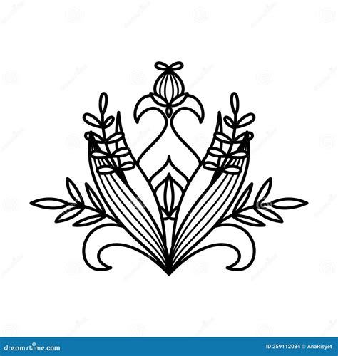 Oriental Style Flower Symmetric Element Stock Vector Illustration Of