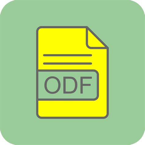 Odf File Format Filled Yellow Icon 44049805 Vector Art At Vecteezy