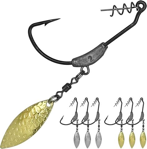 Cwsdxm Weighted Swimbait Hooks 6pcs Underspin Swimbait Hook With Twistlock