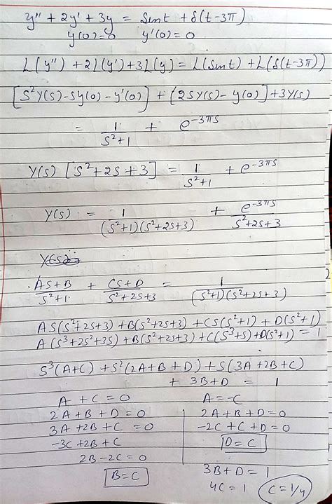 Solved Laplace Transformation Heaviside Step Functions Dirac
