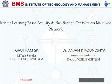 Machine Learning Based Security Authentication For Wireless Multimedia Network Ppt