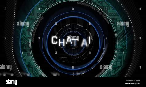 Image Of Chat Ai Text Over Circuit Board Pattern In Loading Circles