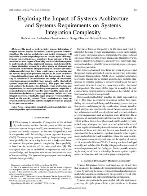 Pdf Exploring The Impact Of Systems Architecture And Systems Requirements On Systems