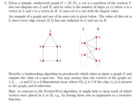 Solved Given A Simple Undirected Graph G V E A Chegg