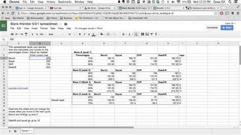 Westside Barbell Program Spreadsheet 1 Printable Spreadshee Westside Barbell Program Spreadsheet