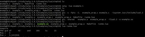 Lua Swig 和 Embde Example