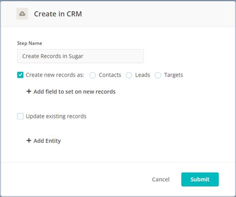 Create In Crm Step Sugarcrm Act On Connect Home
