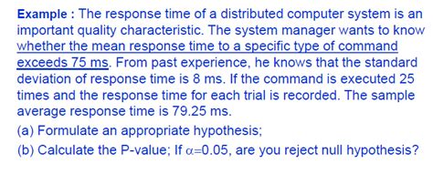 Solved Example The Response Time Of A Distributed Computer