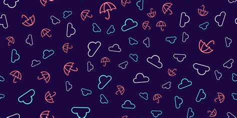 매끄러운 패턴 빛나는 바탕 화면 아이콘 네온 우산 스티커 네온 파라솔 그림 빛나는 그림 네온 구름 기하학적 그림 0명에 대한 스톡 벡터 아트 및 기타 이미지 Istock