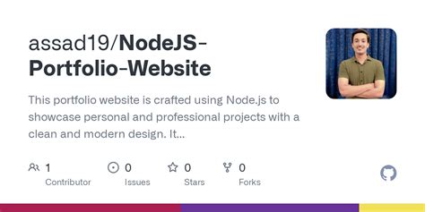 github assad19 nodejs portfolio website this portfolio website is crafted using node js to