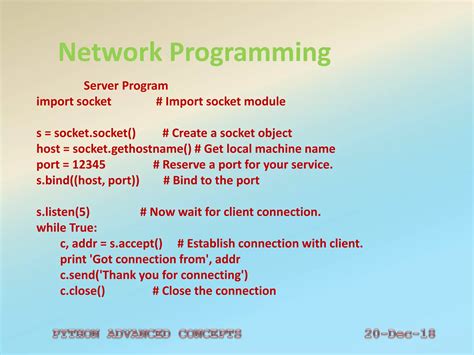advanced concepts in python ppt