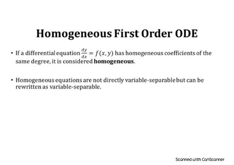 SOLUTION Differential Equation Homogeneous First Order Studypool