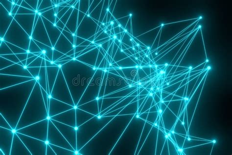Abstract Technology Connections In Space Background With Structure Connecting Dots And Lines
