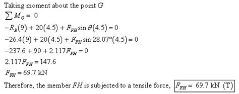 Solved Determine The Force In Members Dg Fg And Fh Of The Truss Shown 1 Answer