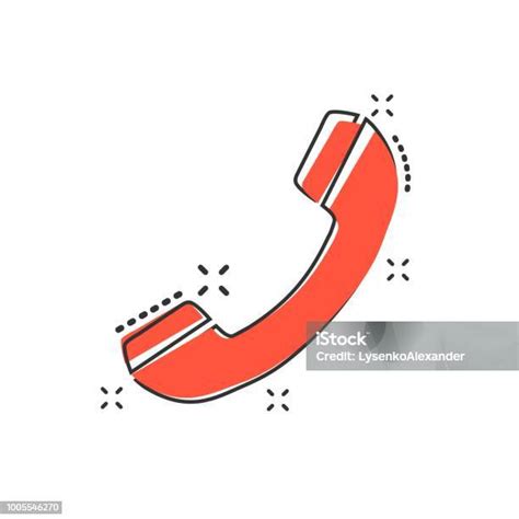 벡터 만화 스타일에서 만화 전화 아이콘입니다 문의 서비스 기호 그림 그림을 지원 합니다 전화 통신 사업 스플래시 효과 개념입니다 개념에 대한 스톡 벡터 아트 및 기타 이미지