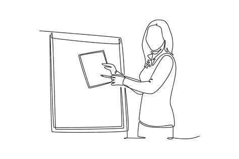 Premium Vector Lecturers Teaching In Class Concept Single Line Draw