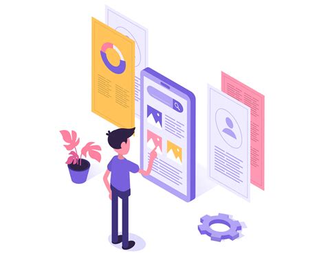 Making App A Developer Creates A Mobile App 19513122 Vector Art At Vecteezy